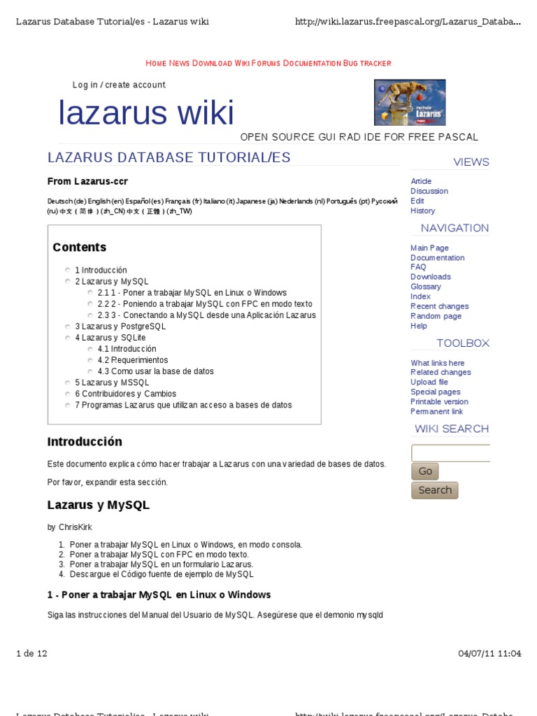 Lazarus: Conexión a Bases de Datos | PDF | SQL | Mi sql