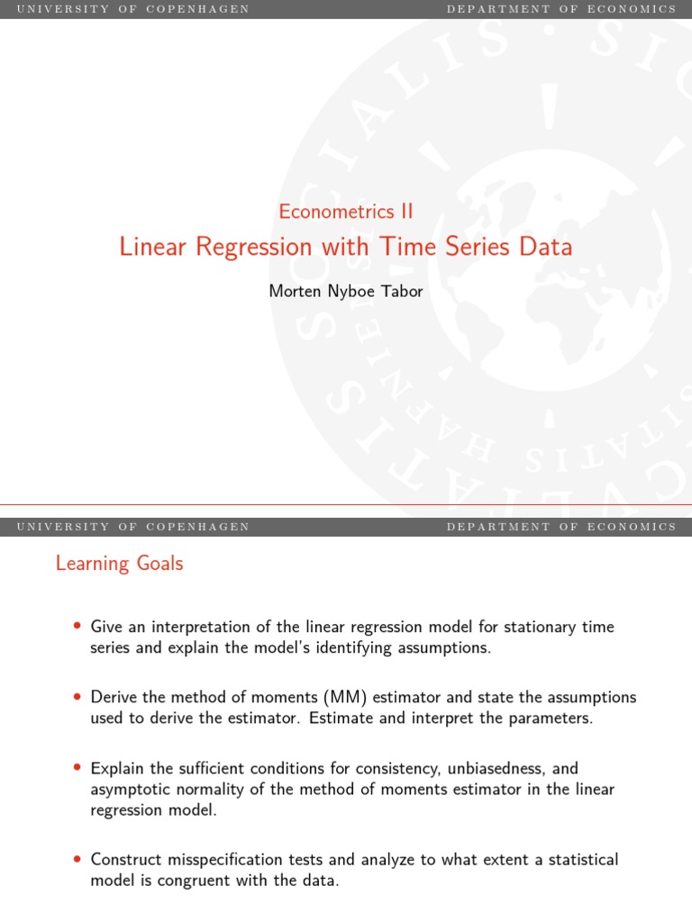 01B Linear Regression With Time Series Data (Annotated) | PDF 01B Linear Regression With Time Series Data (Annotated) | PDF