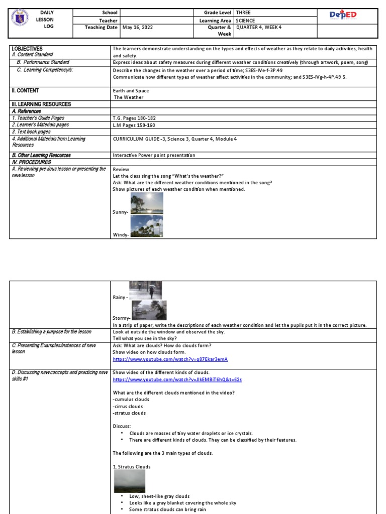 DLL Science 3-Q4-Week 4 | PDF