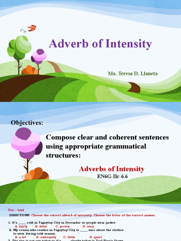 Adverbs of Intensity Worksheet | PDF | Adverb | Adjective