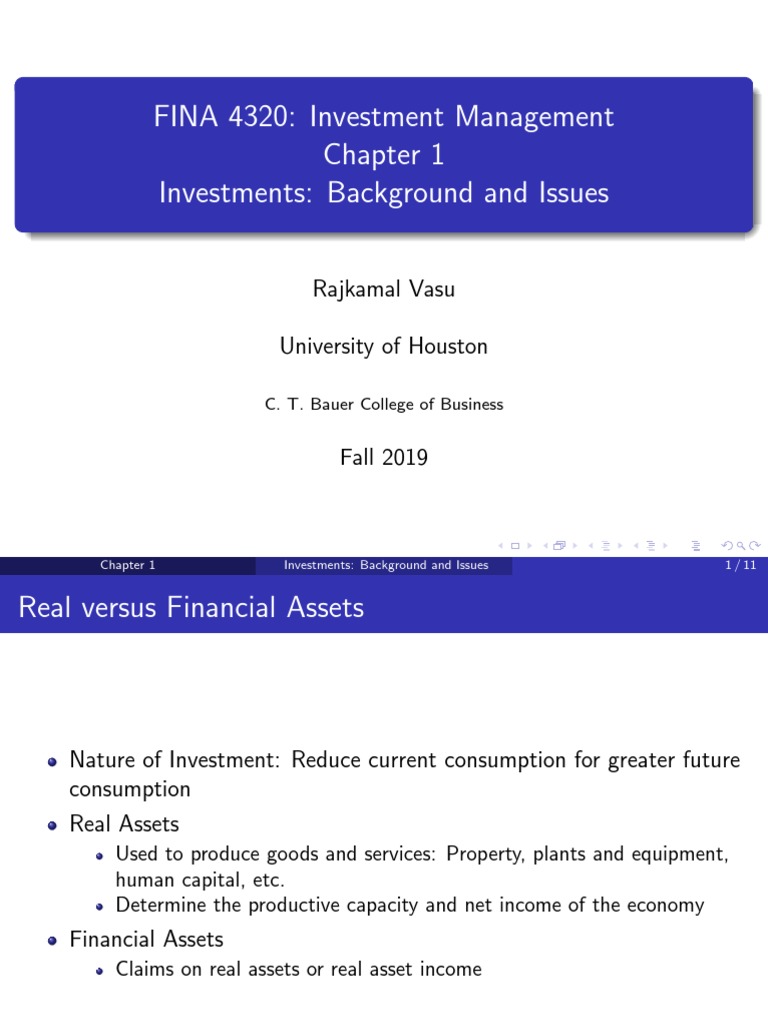 Investment Management Overview | PDF | Investing | Financial Risk