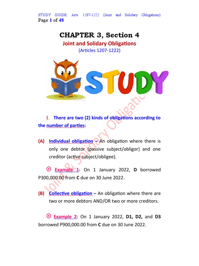CHAPTER 3 Sec. 4 Arts. 1207 1222 With Problems | PDF