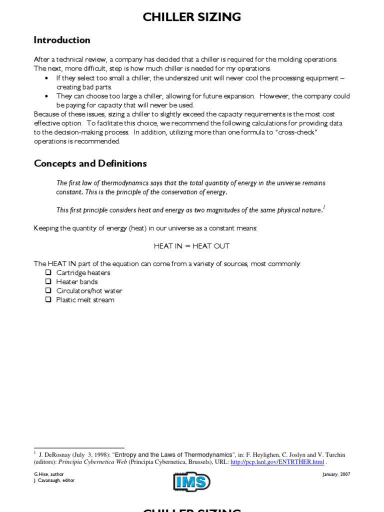 Chiller Sizing | PDF | Heat | Ton