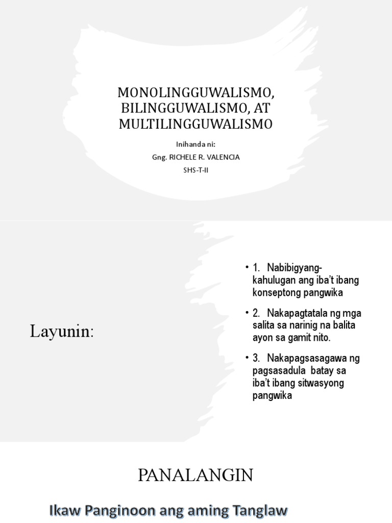 Monolinggwalismo | PDF