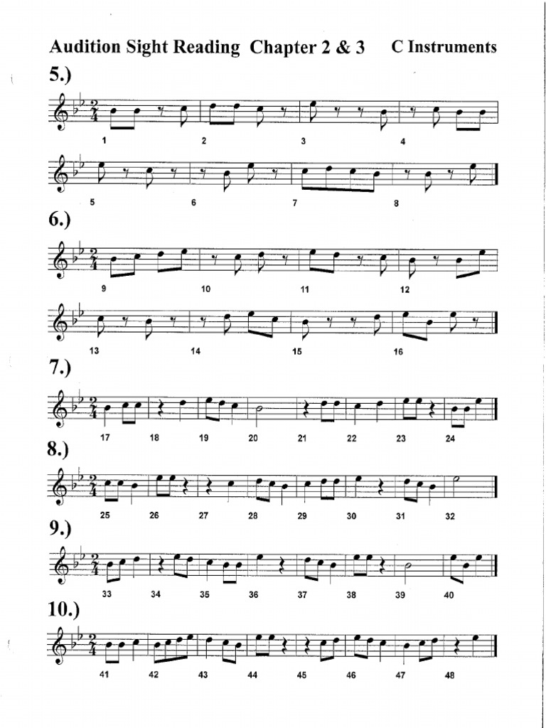 Audition Sightreading | PDF