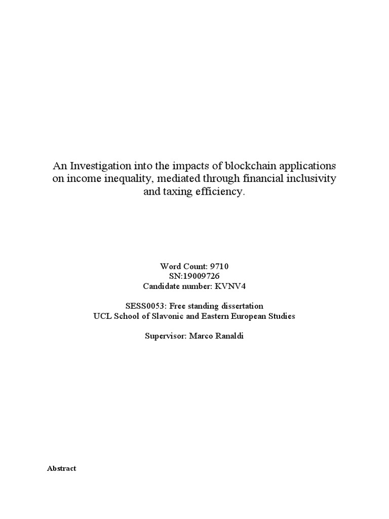 Dissertation Final Draft KVNV4 | PDF | Cryptocurrency | Taxes