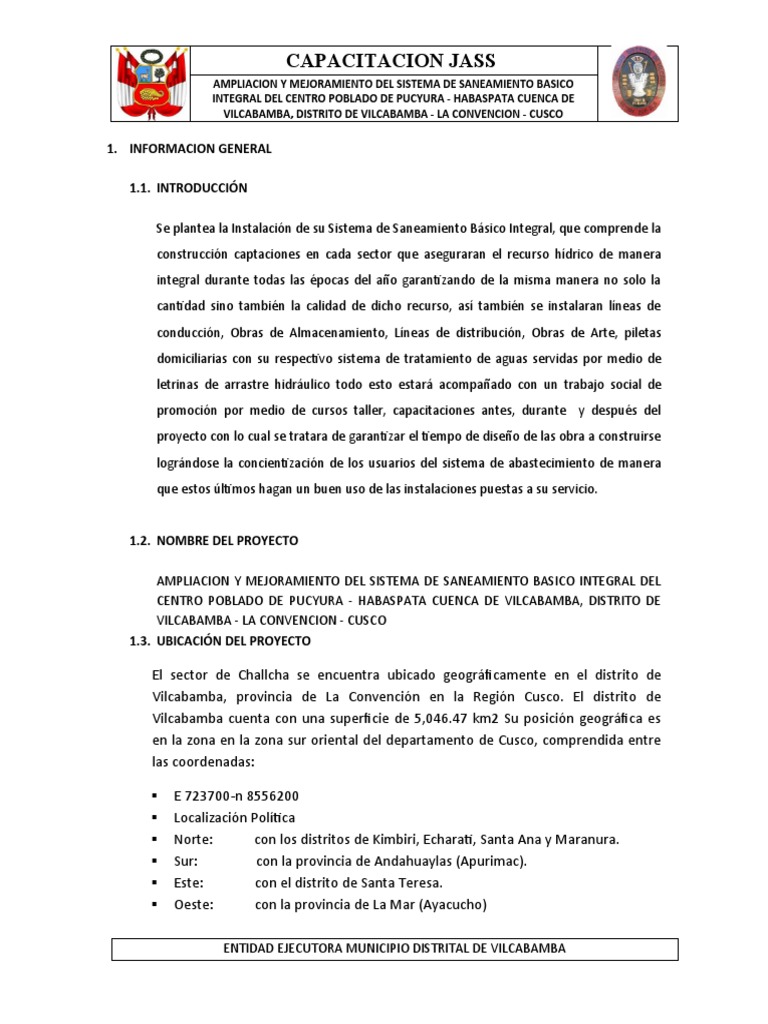 JASS | PDF | Saneamiento | Creación de capacidad
