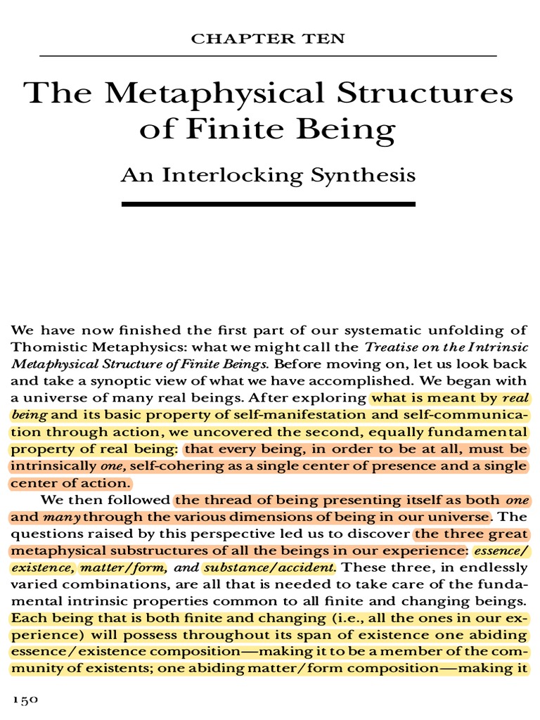 X. The Metaphysical Structures of Finite Being - An Interlocking ...