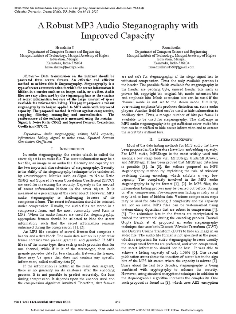 Hemalatha 2020 | PDF | Data Compression | Mp3