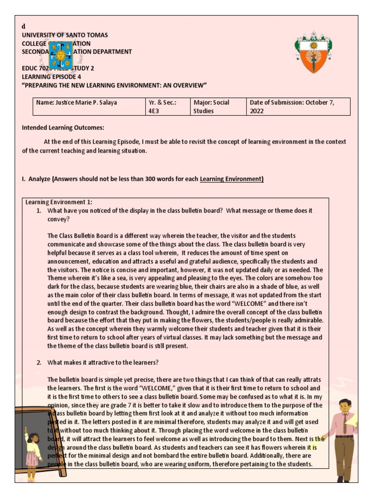 Learning Episode 4 - Field Study2 | PDF | Teachers | Learning