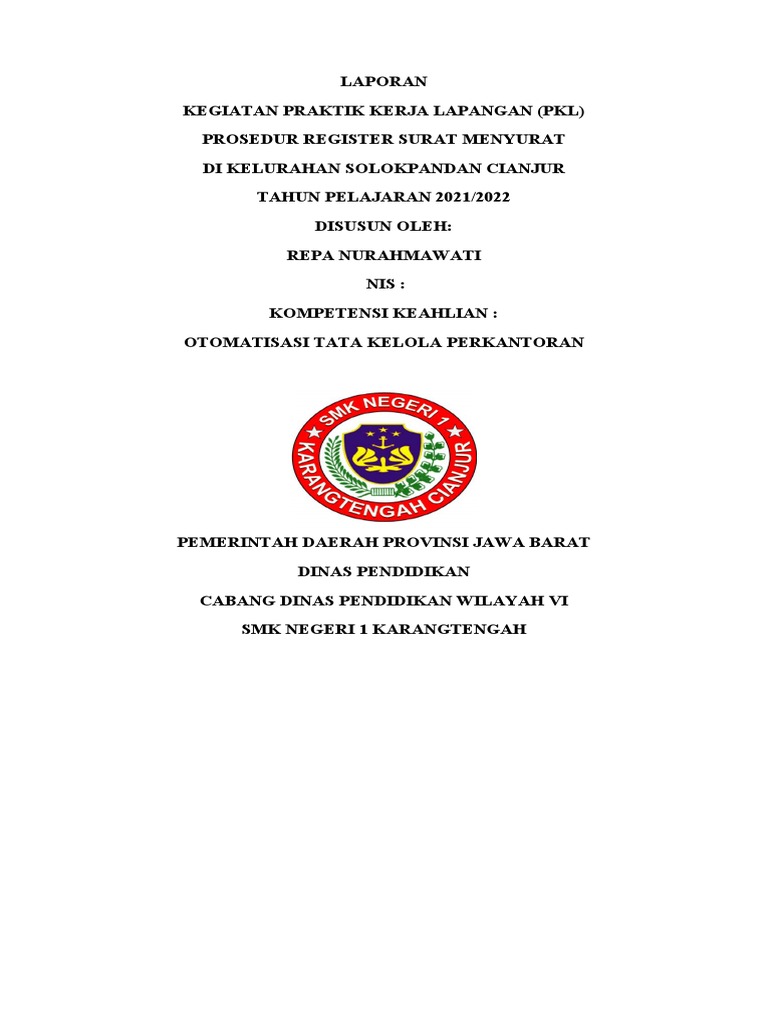 Laporan PKL Repa SMKN I Karangtengah | PDF