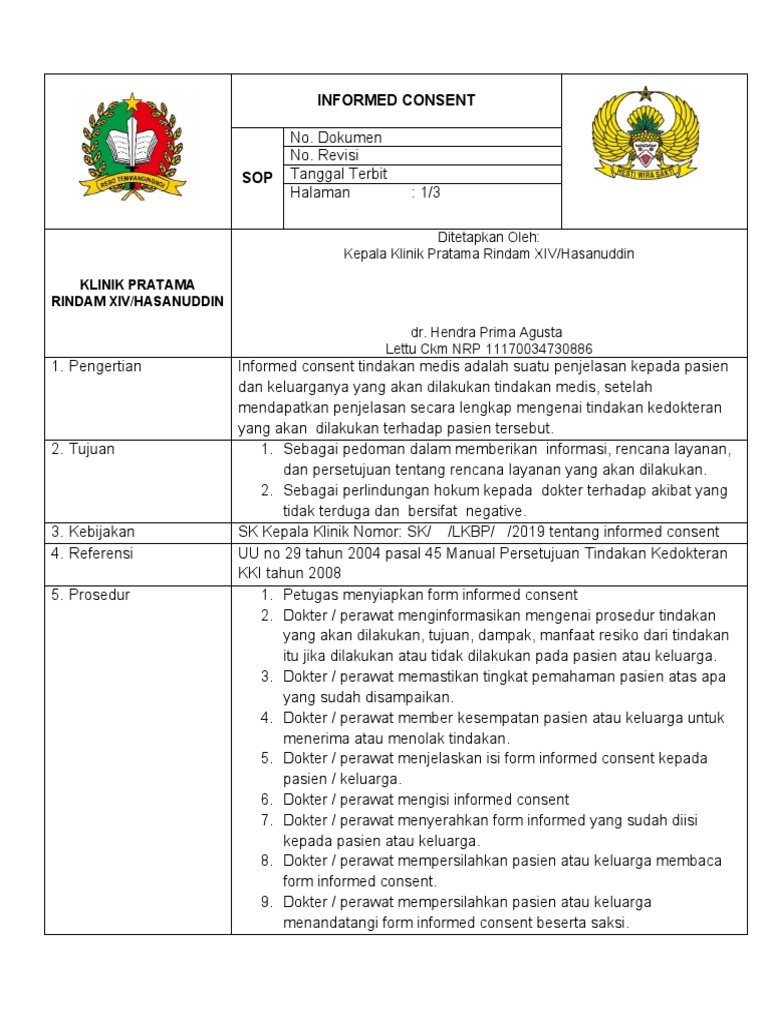 Sop Informed Consent | PDF