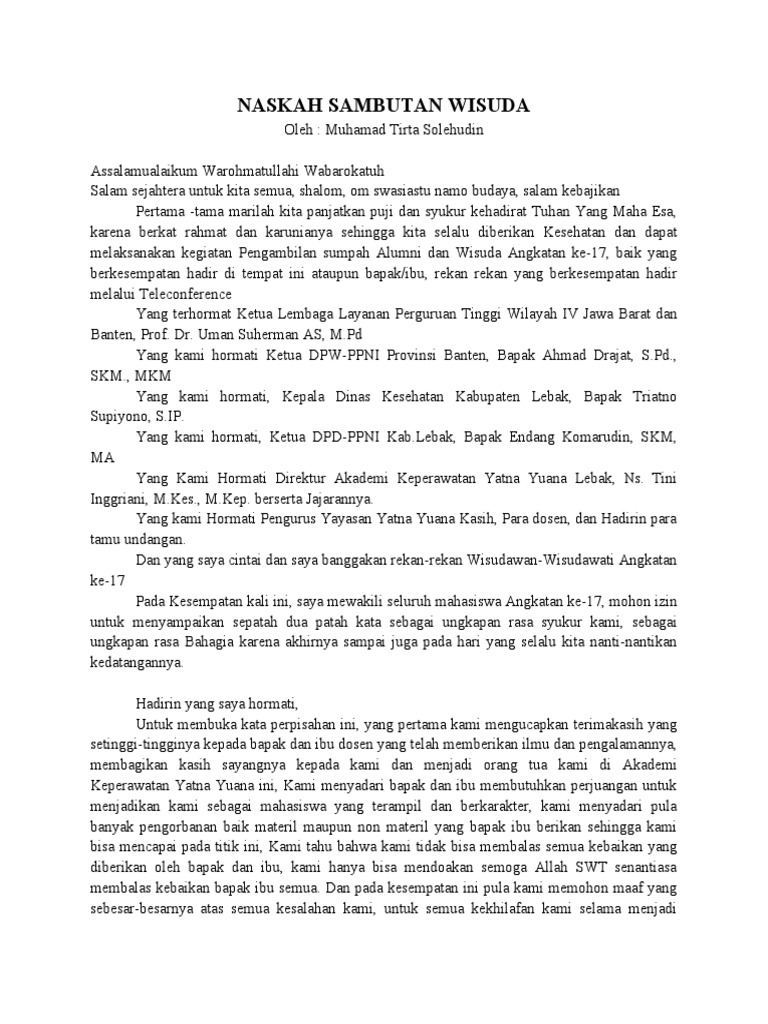Naskah Pidato Wisuda | PDF