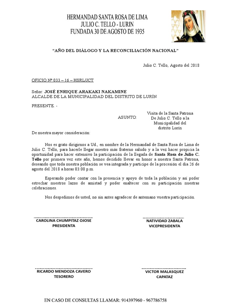 Hermanda Santa Rosa de Lima | PDF