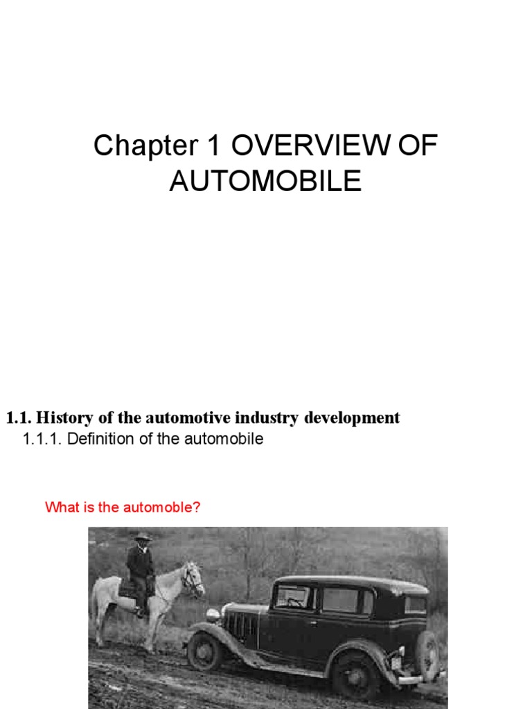 Chapter 1 Overview Of Automobile Pdf 