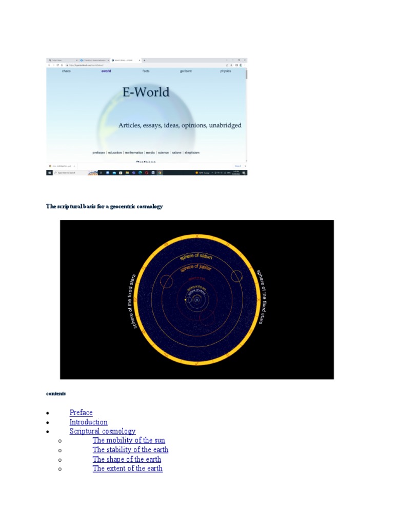 The Scriptural Basis For A Geocentric Cosmology | PDF | Heliocentrism ...