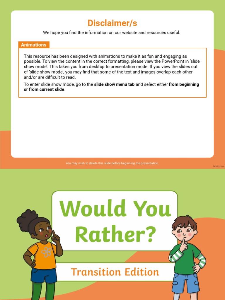 T TP 1657143572 Eyfs Transition Would You Rather Powerpoint 1 Ver 1 | PDF