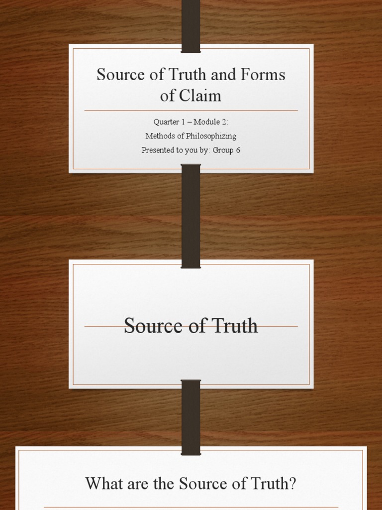 Source of Truth and Forms of Claim | PDF