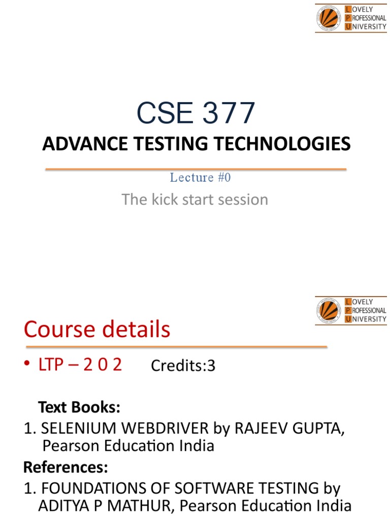 lecturezeroCSE377 1 | PDF | Selenium (Software) | Engineering