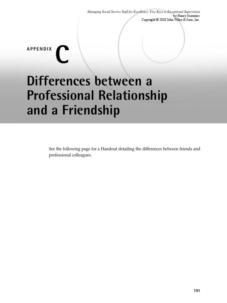 Managing Social Service Staff For Excellence - 2010 - Summers - Appendix C Differences Between A ...