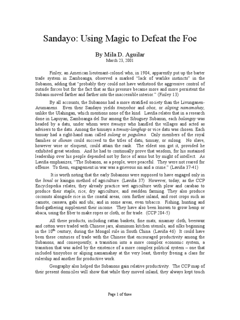 Sandayo-Using Magic To Defe | PDF | Agriculture