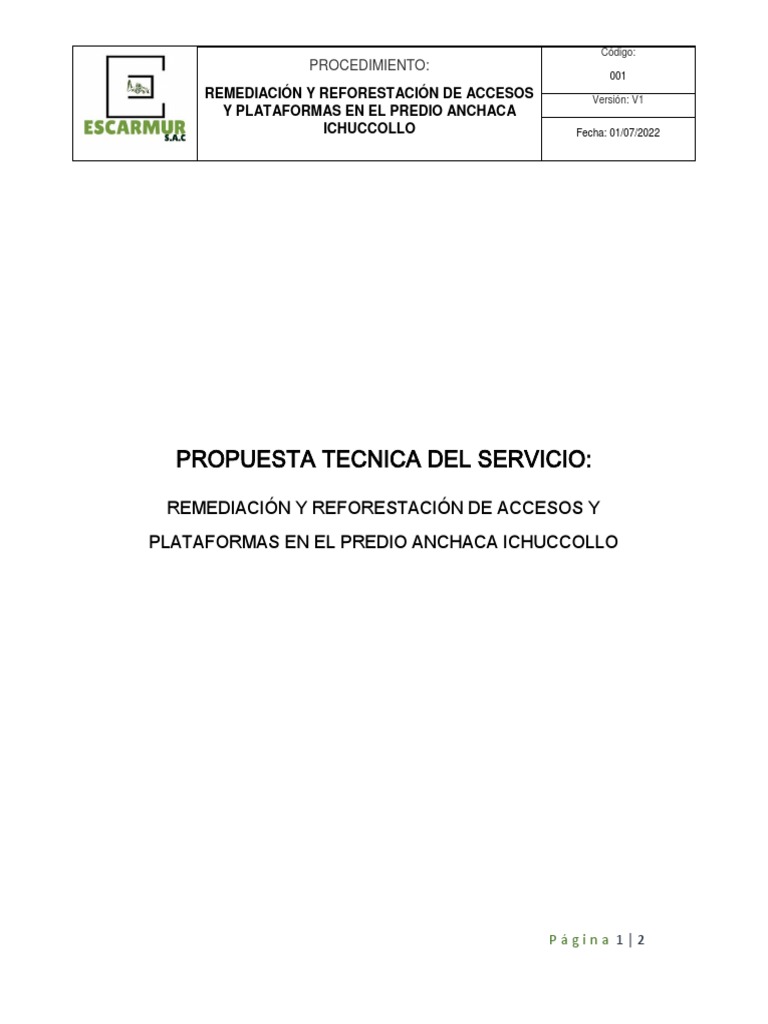 Propuesta Tecnica | PDF