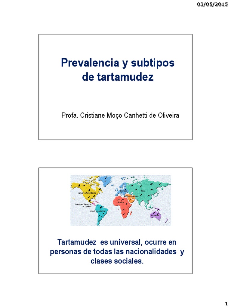 Prevalencia y Subtipos de La Tartamudez | PDF