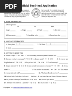 Boyfriend Application | PDF