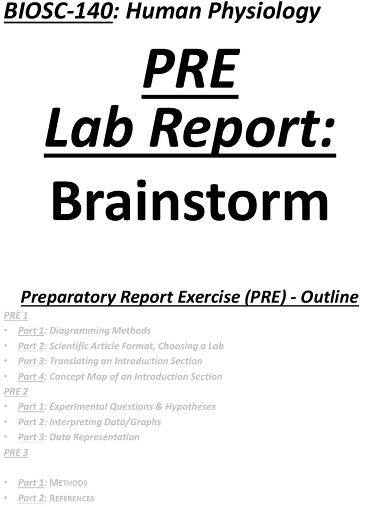 PRE Lab Report:: Brainstorm | PDF | Homeostasis | Carbon Dioxide