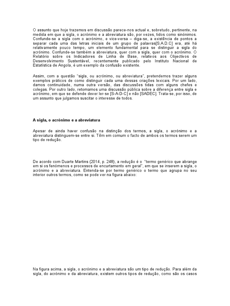 Diferenças entre Siglas e Acrônimos | PDF | Acrônimo | Palavra