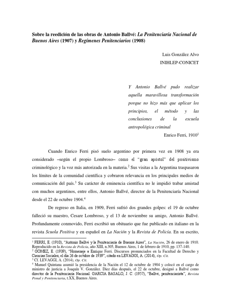 2017 Estudio Preliminar Ballvé | PDF | Prisión | Buenos Aires