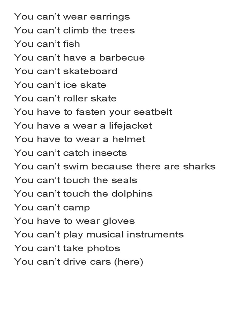 Modals of Prohibition | PDF