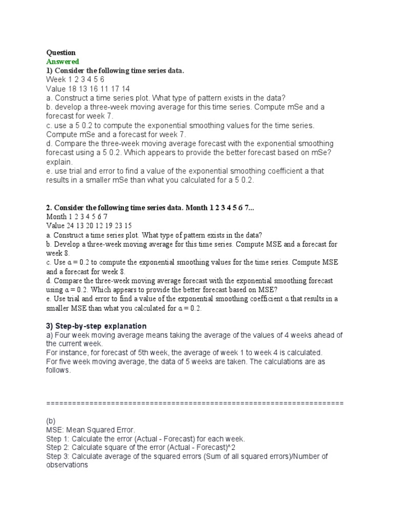 Managerial Statistics | PDF | Forecasting | Moving Average