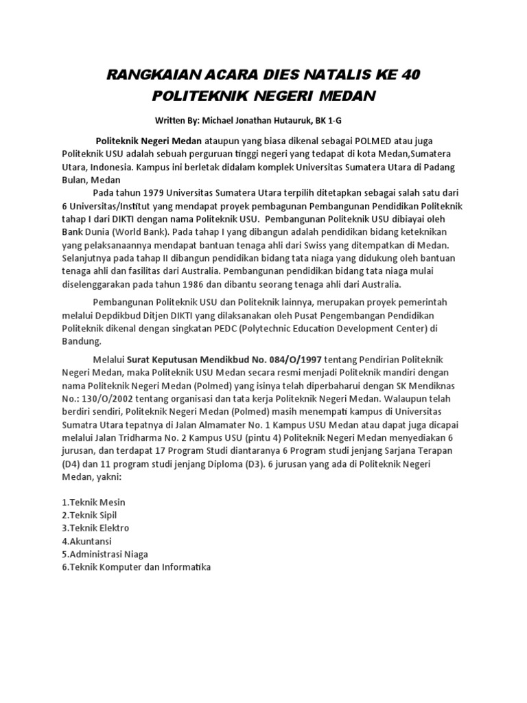 Perayaan Dies Natalis Ke-40 Polmed | PDF | Perjalanan | Seni