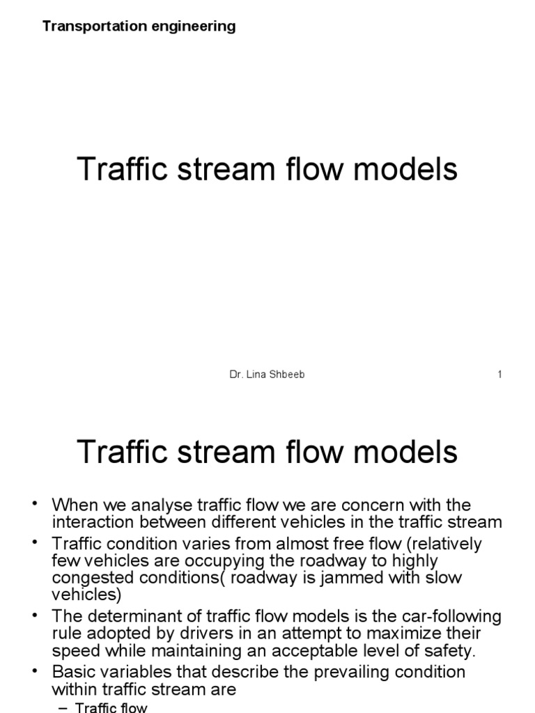 Traffic Stream Flow Models Overview | PDF | Traffic | Land Transport