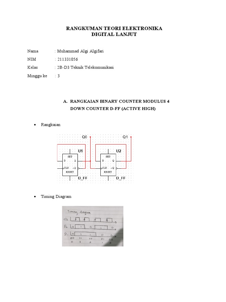 Muhammad Algi Algifari - Rangkuman Minggu 3 - Elektronika Digital ...