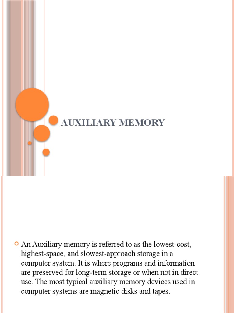 An Overview of Auxiliary Memory Devices: Magnetic Disks and Magnetic ...