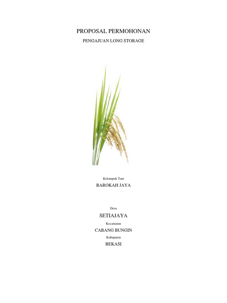 Proposal Long Storage Pertanian Sawah | PDF