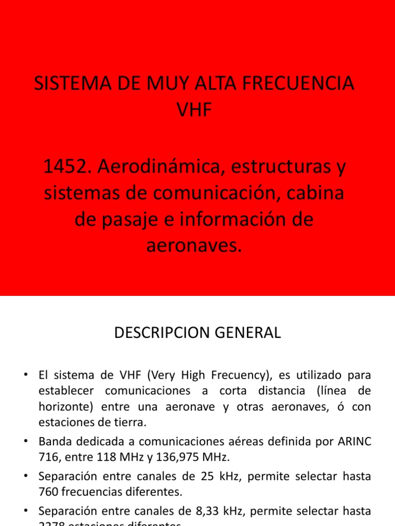 Tema 6 Comunicaciones VHF | PDF | Control de tráfico aéreo | Antena (Radio)