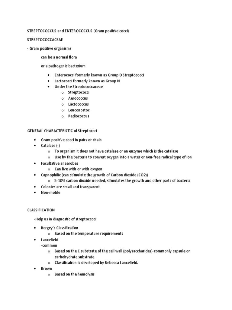 Streptococcus and Enterococcus | PDF | Streptococcus | Immunology