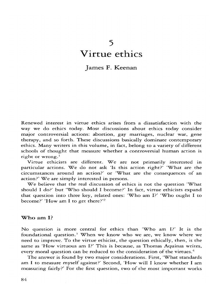Virtue Ethics: A Personal Journey | PDF | Courage | Virtue