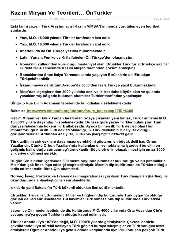 Kazm Miran Ve Teorileri Ntrkler | PDF