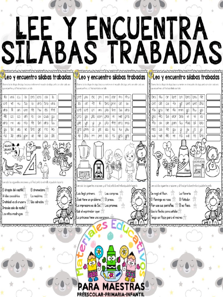 Lee y Encuentra Sílabas Trabadas Recopilado Por Materiales Educativos ... Lee y Encuentra Sílabas Trabadas Recopilado Por Materiales Educativos ...