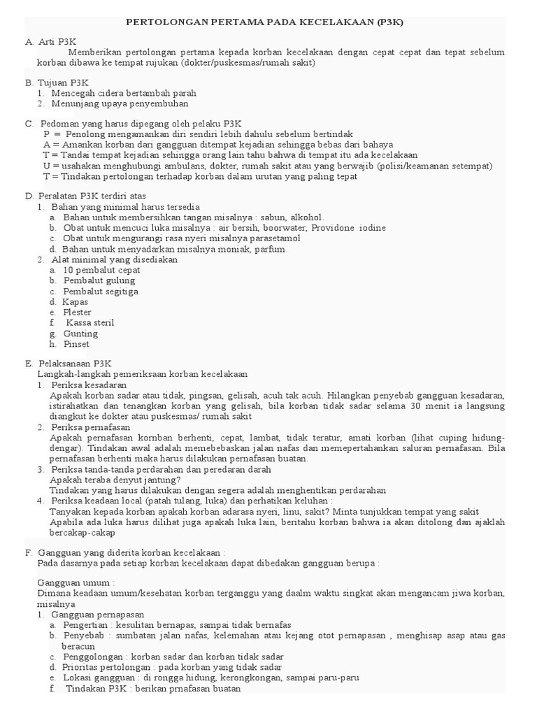 Matateri P3K Dan Pembidaian | PDF