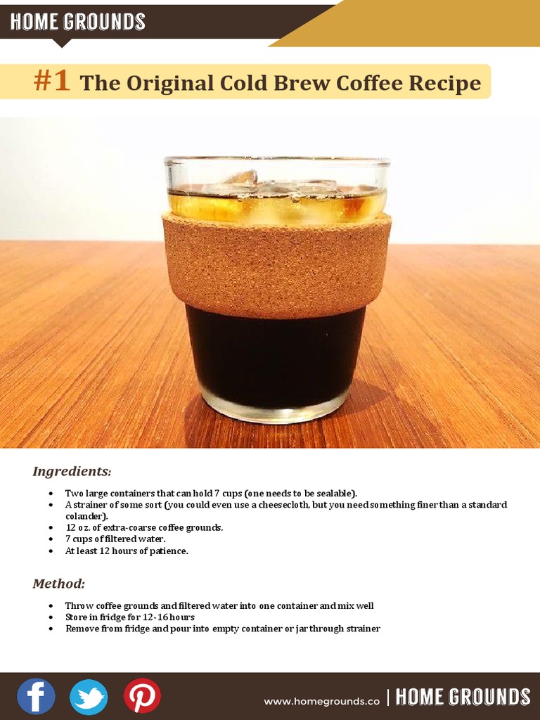 Original Cold Brew Coffee Recipes | PDF | Coffee | Ice Cream