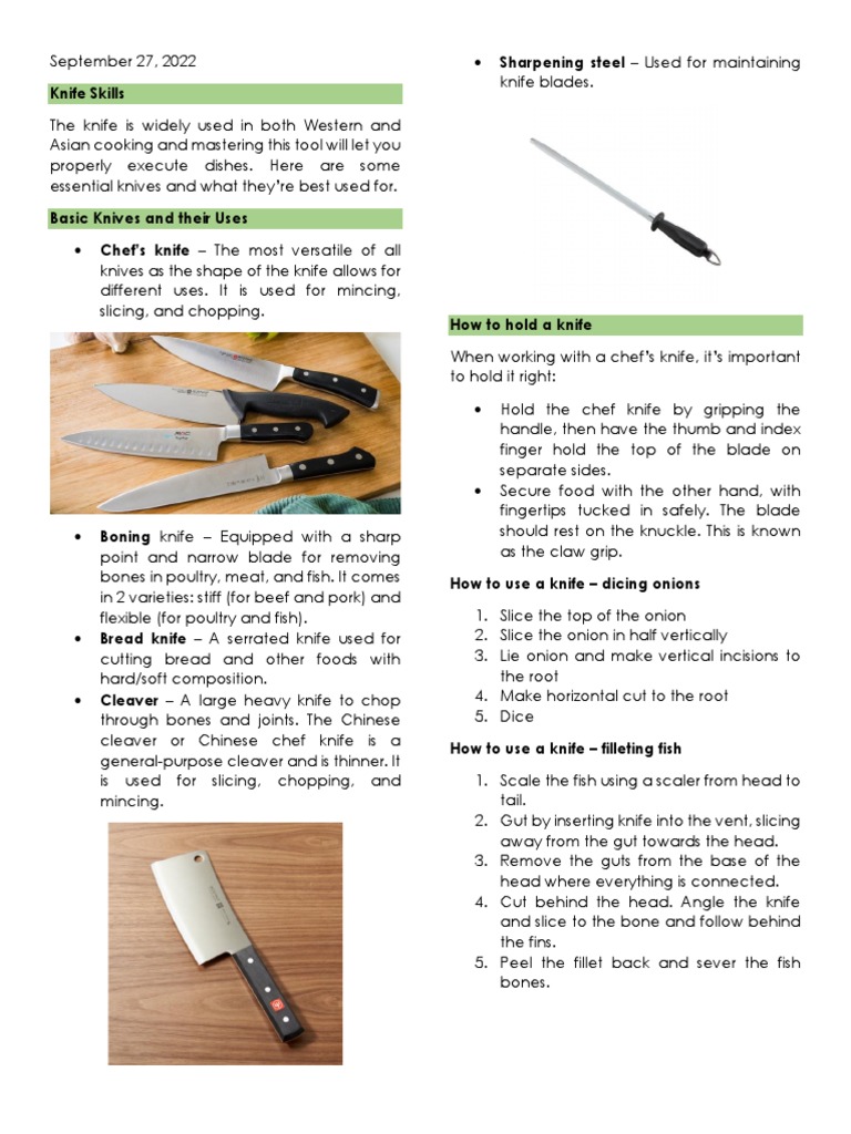 Essential Knife Skills for Beginners | PDF | Knife | Cuisine