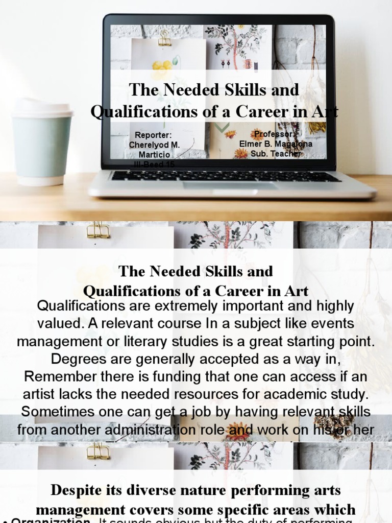 MC ARTS PPT-The Needed Skills and Qualifications - Cherelyod Marticio-III Beed15 | PDF ...
