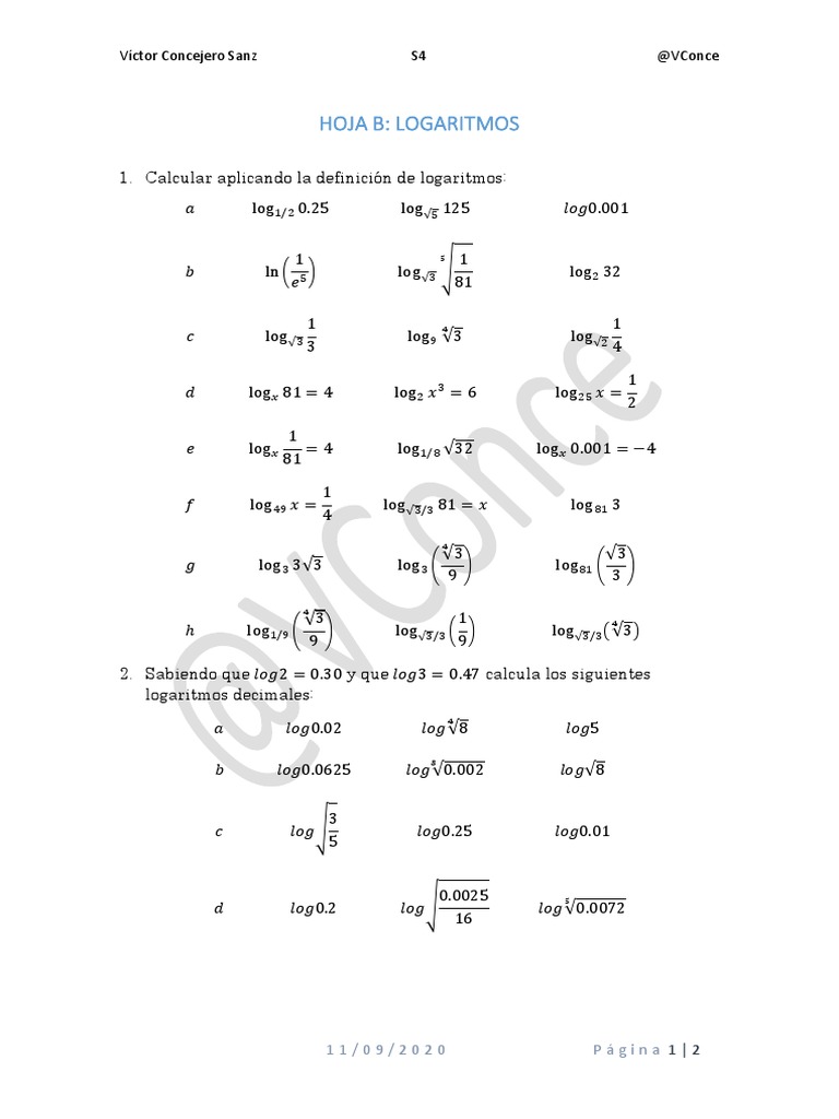 4 Logaritmos | PDF | Logaritmo | Objetos matemáticos