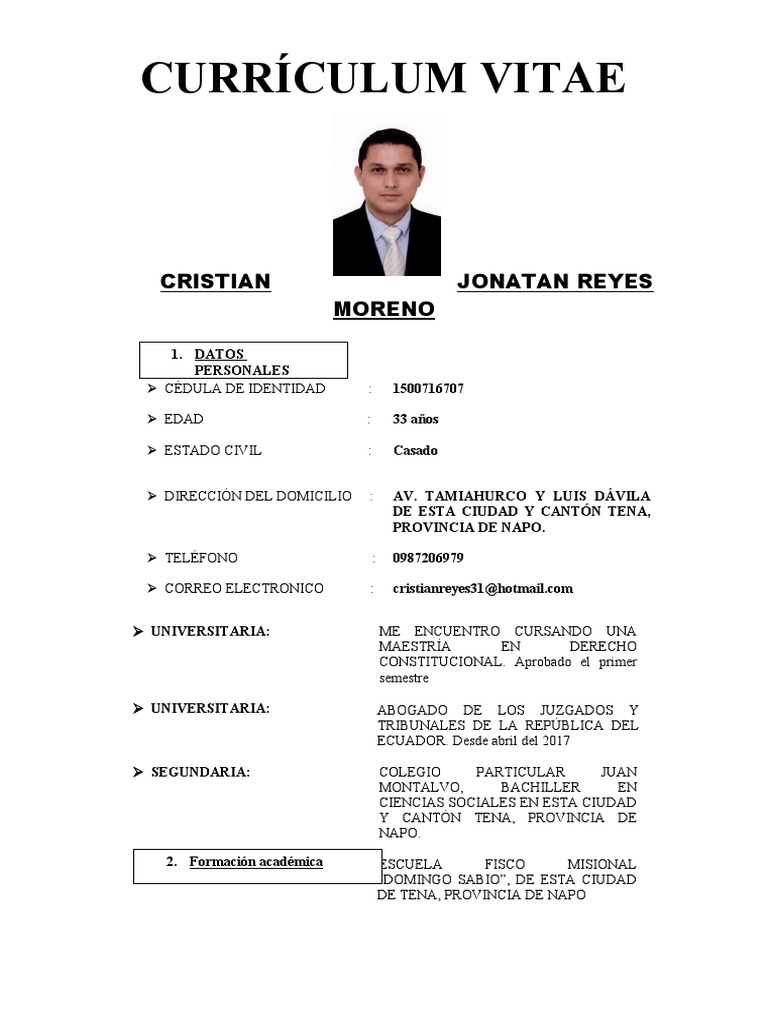 Currículum Vitae Cristian Reyes 2022 | PDF | Justicia | Crimen y violencia