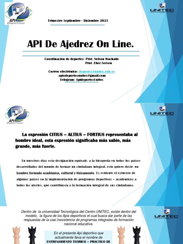 Presentacion API de Ajedrez Online | PDF | Ajedrez | Aperturas de ajedrez